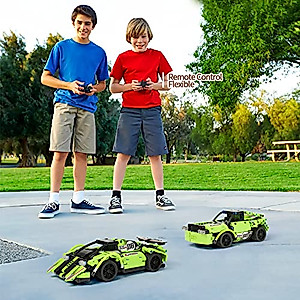 GAMZOO STEM Building Toys for Kids with 2-in-1 Remote Control Racer Snap Together Engineering Kits Early Learning Racecar Building Blocks and Off-Road Best Gift for 6 7 8 and 9＋Year Old Boys and Girls