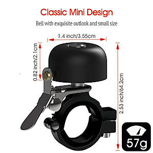 Bike Bell, Brass Bicycle Bell with Loud Long Sound Ringer for Adults and Kids, Road Bike and Mountain Bike Handlebars Cycling Accessories, Left and Right Hand Use