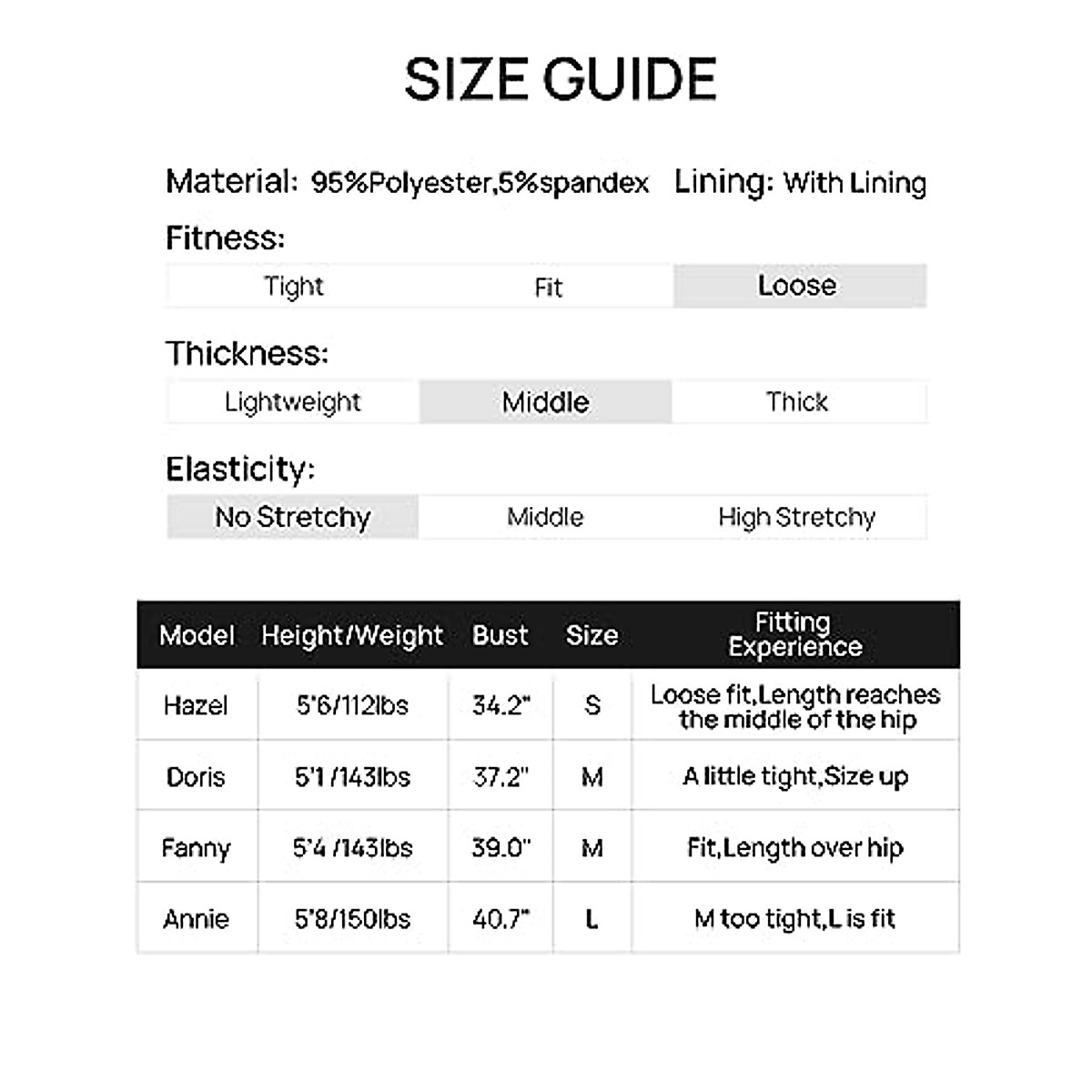 ZESICA Women's 2023 Blazers Long Sleeve Lapel Open Front Oversized Business Work Office Jackets Blazer with Belt,Black,Medium