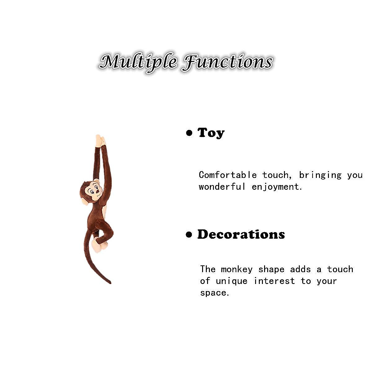 zhidiloveyou Hanging Stuffed Animals of Monkey for Kids and Adults (27inches)