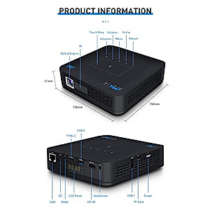 BHVXW P15 Mini DLP Projector -Compatible Pocket Video Beamer Portable Android Home Theater 3D Proyector