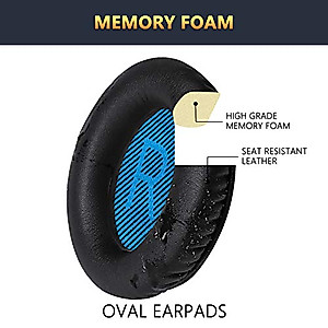 GEVO Upgraded Replacement Ear Pads for Bose QC25 Headphones- Cushions kit Also Fit QuietComfort2/15/35&35ii/Ae2/Ae2i/Ae2w and SoundLink 1&2/SoundTrue 1&2(Over-Ear)(Sky-Blue mats)