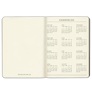 2024 Gallery Leather Desk Weekly Planner - Acadia Black - 8x5.5"