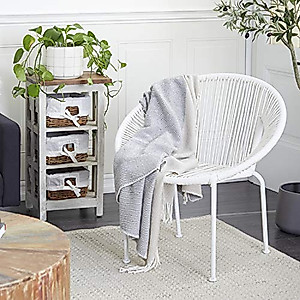 Deco 79 Plastic Rattan Outdoor Chair, 29" x 23" x 30", White