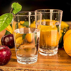 AOYITE 18-ounce Plastic Tumblers Water Juice Cups Dishwasher Safe BPA-free Clear Set of 6 Premium Quality Drinking Glasses