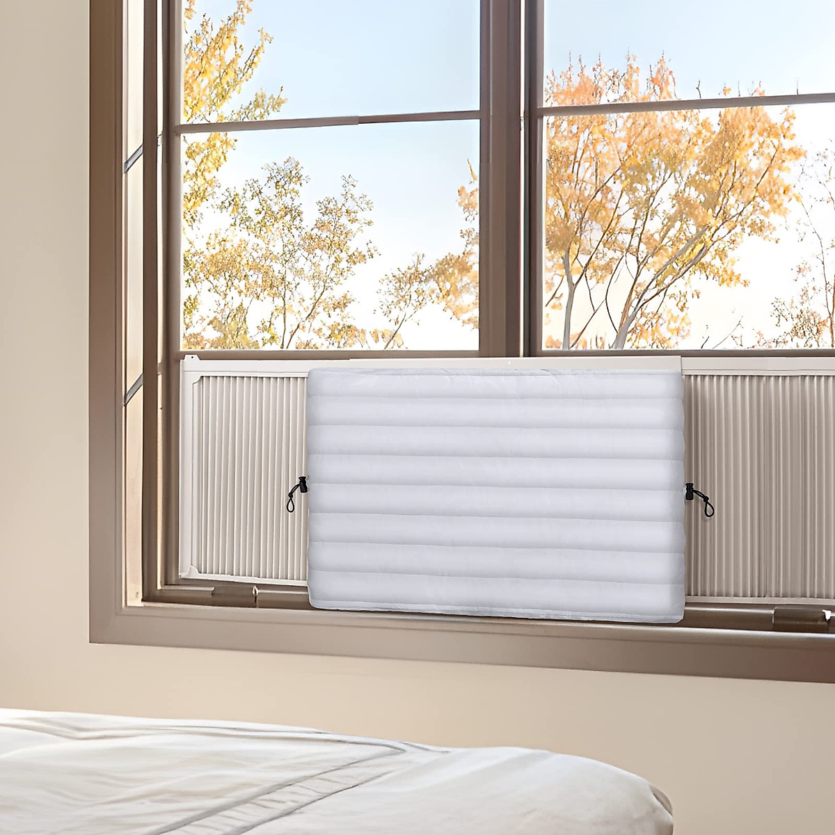 FILORA Indoor Air Conditioner Cover Window AC Units Covers for Inside 21 x 15 x 3.5 inches(L x H x D) White