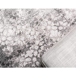 Unique Loom Sofia Collection Area Rug - Larvotto (2'x 6' 7" Runner, Dark Gray/ Ivory)