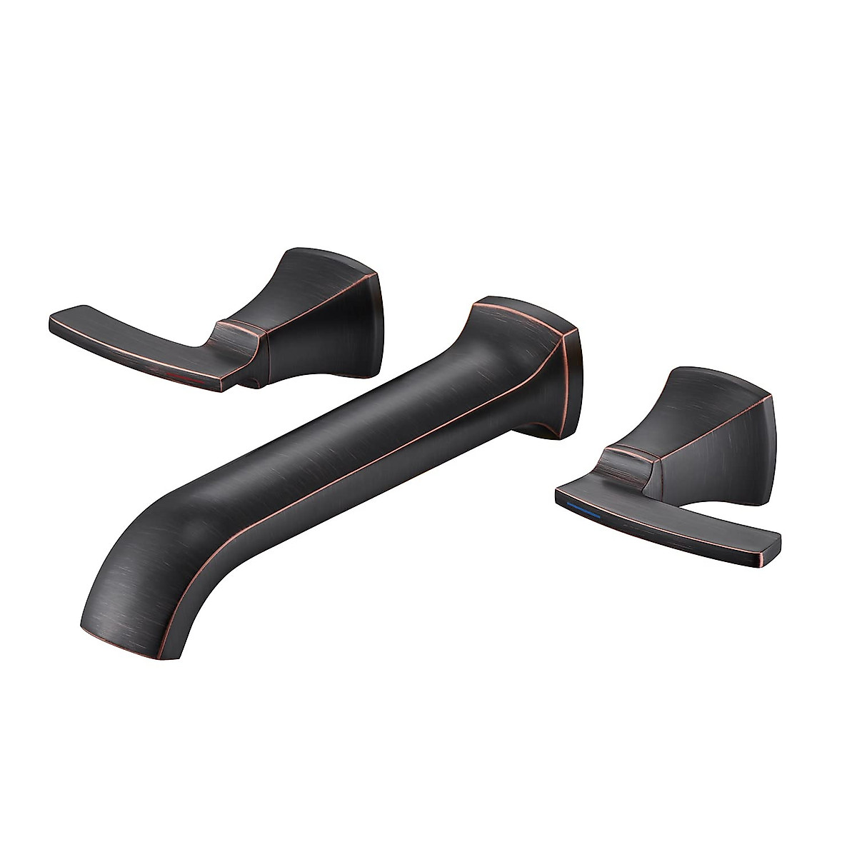 Qinkell Wall Mount Bathtub Faucet Roman Tub Filler High Flow Long Spout Reach Oil-Rubbed Bronze Tub Faucets with 2 Handles