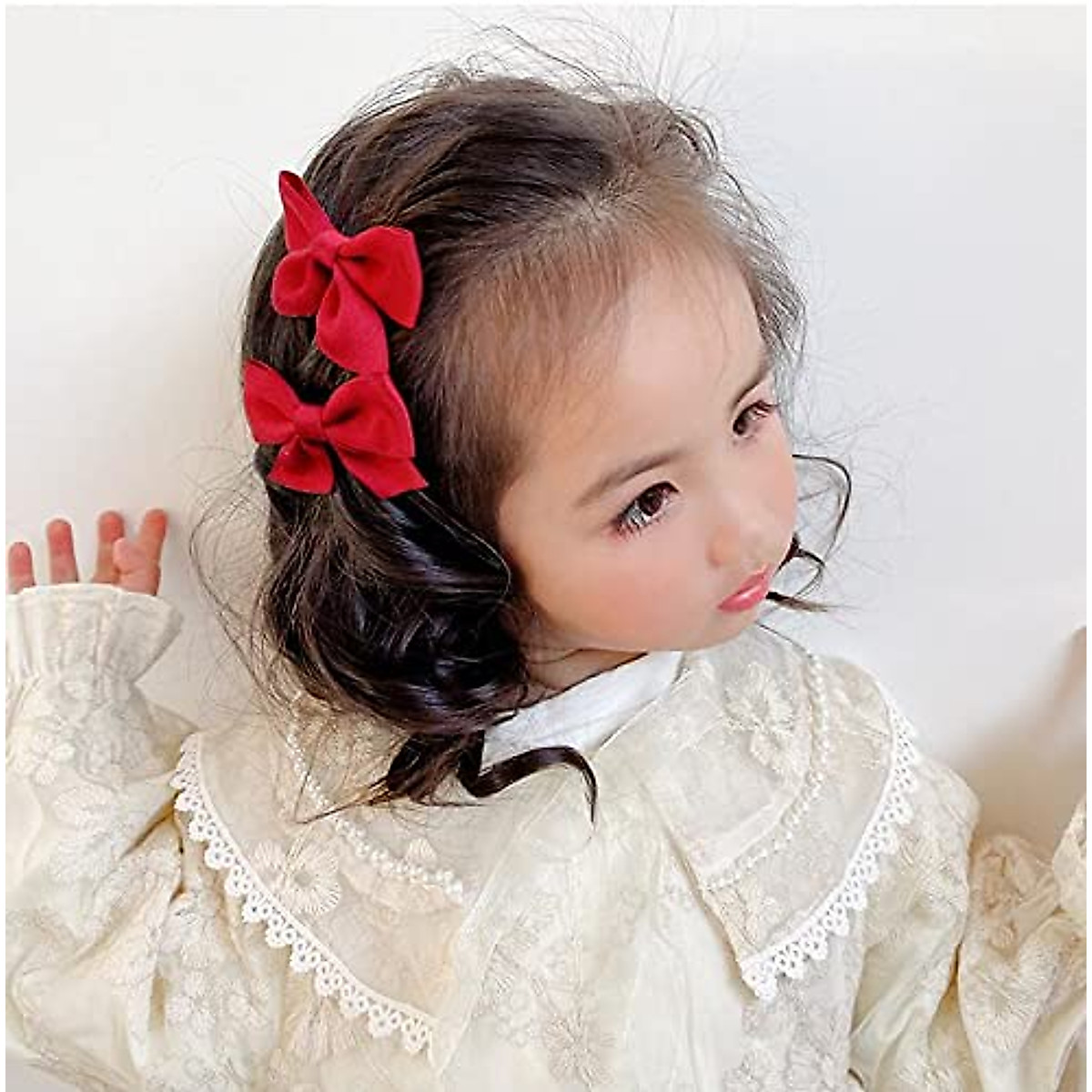 Bow Hair Clips for Girls Red Hair Bow Barrettes for Little Girls Cute Hair Accessories for Girls 2pcs Bowknot Hair Clip