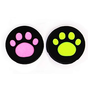 Silicone Thumb Grip Cap Cover Thumbstick Joystick for Sony PS3 PS4 PS2 Xbox One Xbox 360 Xbox One X S PS4 Pro Slim Cat Print (Pink+Green)