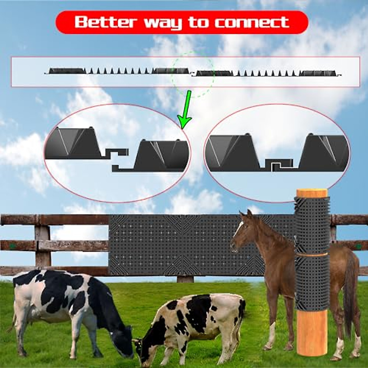 Sovipal Upgraded Equine & Bovine Massage Brush Kit - Soft Touch Itchin Post Pad- Animal Scratchers for Safe and Satisfying Itch Relief with Hoof Pick- 2Pieces