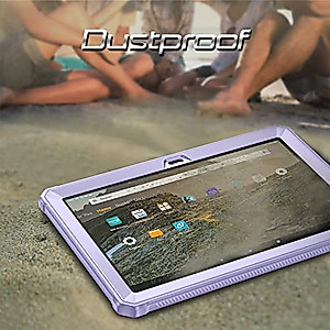 Fintie Case for Amazon Fire HD 10 and Fire HD 10 Plus Tablet (Only Compatible with 11th Generation 2021 Release), [Tuatara] Rugged Unibody Hybrid Kickstand Cover w/Built-in Screen Protector, Lilac