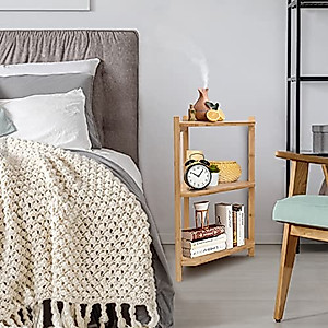 FoverOne Bamboo Corner Shelf, 3 Tier Corner Storage Rack, 24 inches Height Freestanding Shelf Unit for Kitchen, Bathroom, Bedroom, Living Room