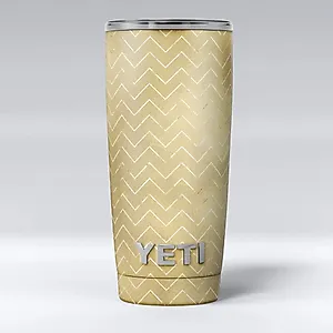 Design Skinz The Golden Surface with White Chevron - Skin Decal Vinyl Wrap Kit Compatible with The Yeti Rambler Cooler Tumbler Cups