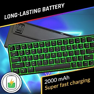 KLIM Blaze & Shift Bundle - New 2024 - Wireless Gaming Keyboard and Mouse Combo - Wireless Mechanical Keyboard Hotswap 65% - RGB Gaming Mouse Wireless - Long-Lasting Built-in Battery