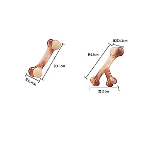 AUNHIRU 1 Pack Bone Shape Puppy Dogs Chew Toy, Nylon Pet Toys for Small Medium Large Dogs Bite Resistant Pet Chew Dental Cleaning Toy (Style 2)