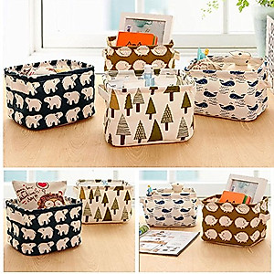 Collapsible Storage Bins Basket Organizers Canvas Bag Foldable Storage BinsToy Organizer for Nursery Storage, Kid's Toy & Laundry, Gift Baskets,Pack of 4