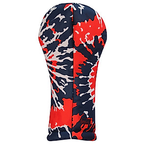 Tie Dye Collection Golf Club Headcovers 3 Separate Sizes Driver Fairway Hybrid All Sold Separately Handmade in USA by BeeJos (Blue/Red, Fairway)