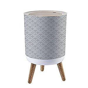 QOR88NJOG Trash Can with Lid Joystick Seamless Gamepad Video Game Controller Texture Wood Small Garbage Bin Waste Bin for Kitchen Bathroom Bedroom Press Cover Wastebasket 7L/1.8 Gallon