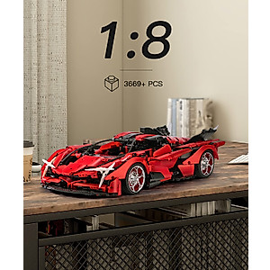 DOSCOR Apello EVO Sports Car Building Kit,1:8 Scale Technical Super Car Building Blocks Set for Adults,Men&Teens,Adult Collectible Model and Engineering Toy(3669+ Pcs)