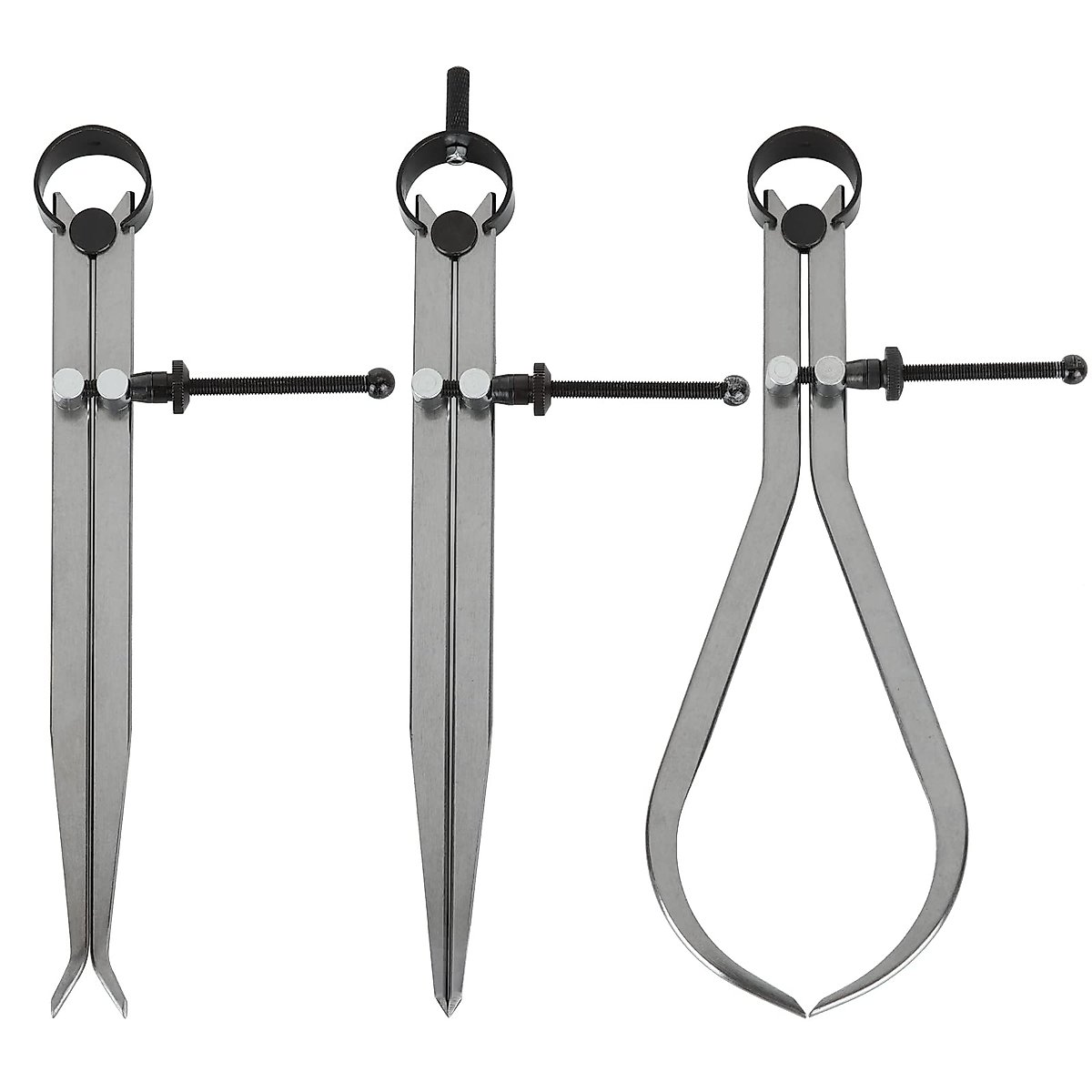 3 Piece Spring Caliper / Divider Set, 8 inches Inside Spring Outside Divider Caliper Set, Calipers Measuring Tool for Wood Turning Lathe Projects