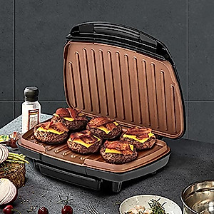 Health and Home 2-Serving Classic Plate Grill Maker and Panini Press, Black, KS-306