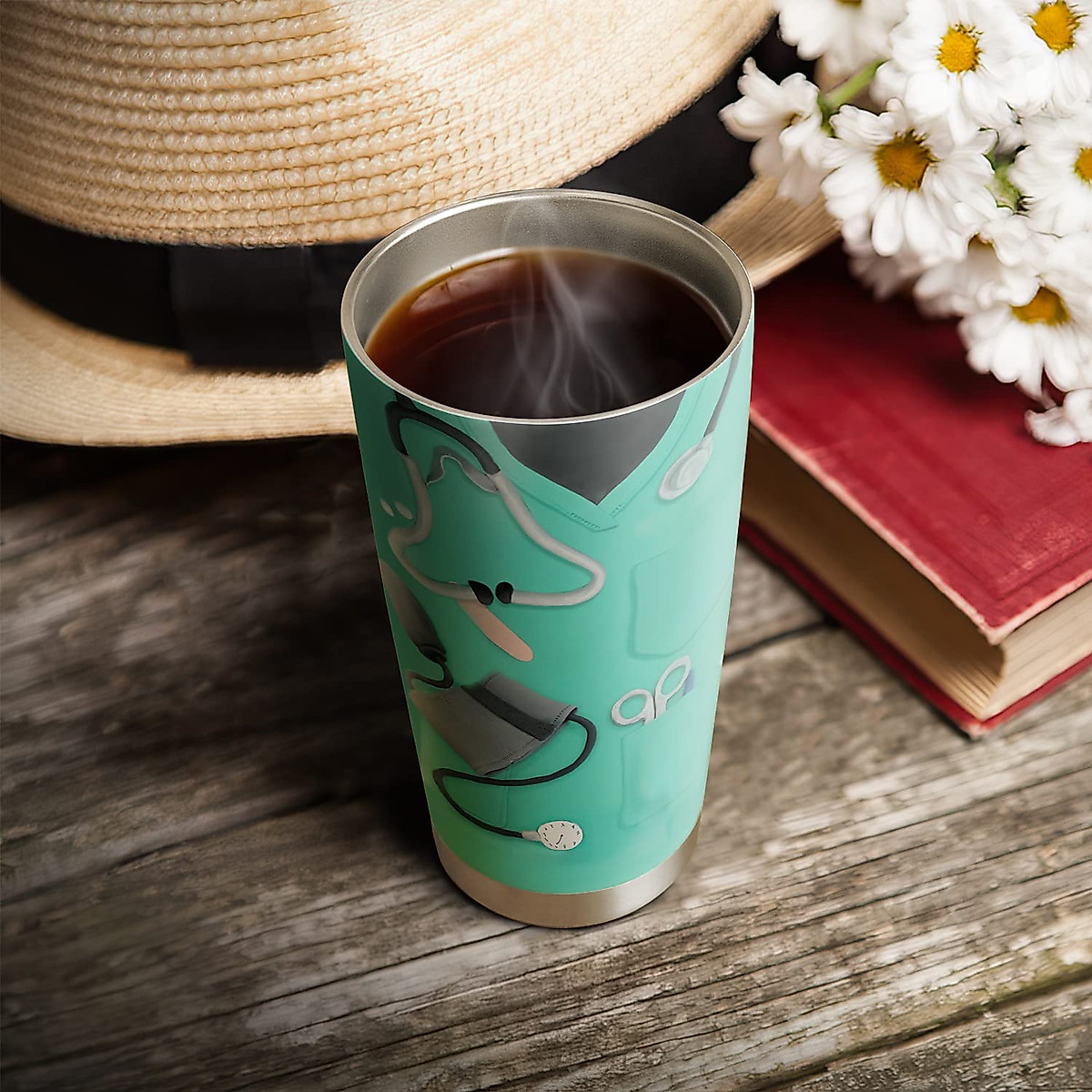 20oz Nurse Nutrition Facts Nurse Tumbler Cup, Insulated Travel Cup with Lid, Coffee Thermos for Women, Gifts for Women, Birthday Gifts for Mom, Daughter, Sister, Friends, Girlfriends, Coworker