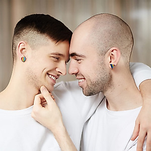 Rainbow Earrings, LGBTQ Pride Earrings, 6 Pairs Gay Pride Charm Alloy Enamel Dangle Earrings for Women and Men