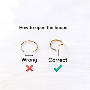14K Gold Nose Rings Hoops for Women 22 Gauge, Small Thin Nose Piercing Jewelry (Gold, 3pcs 8mm 22g)