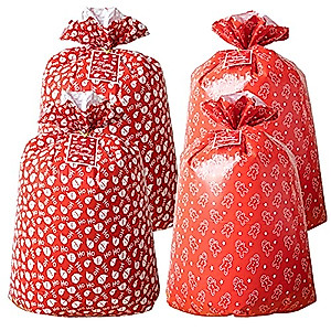 4Pcs Large Gift Bags, 44 x 36 Inch Huge Plastic Gift Bag with Cords Gift Tags, Christmas Gift Bags for Christmas, Birthdays, Weddings, Bridal Showers, Engagement, Party Favors Supplies