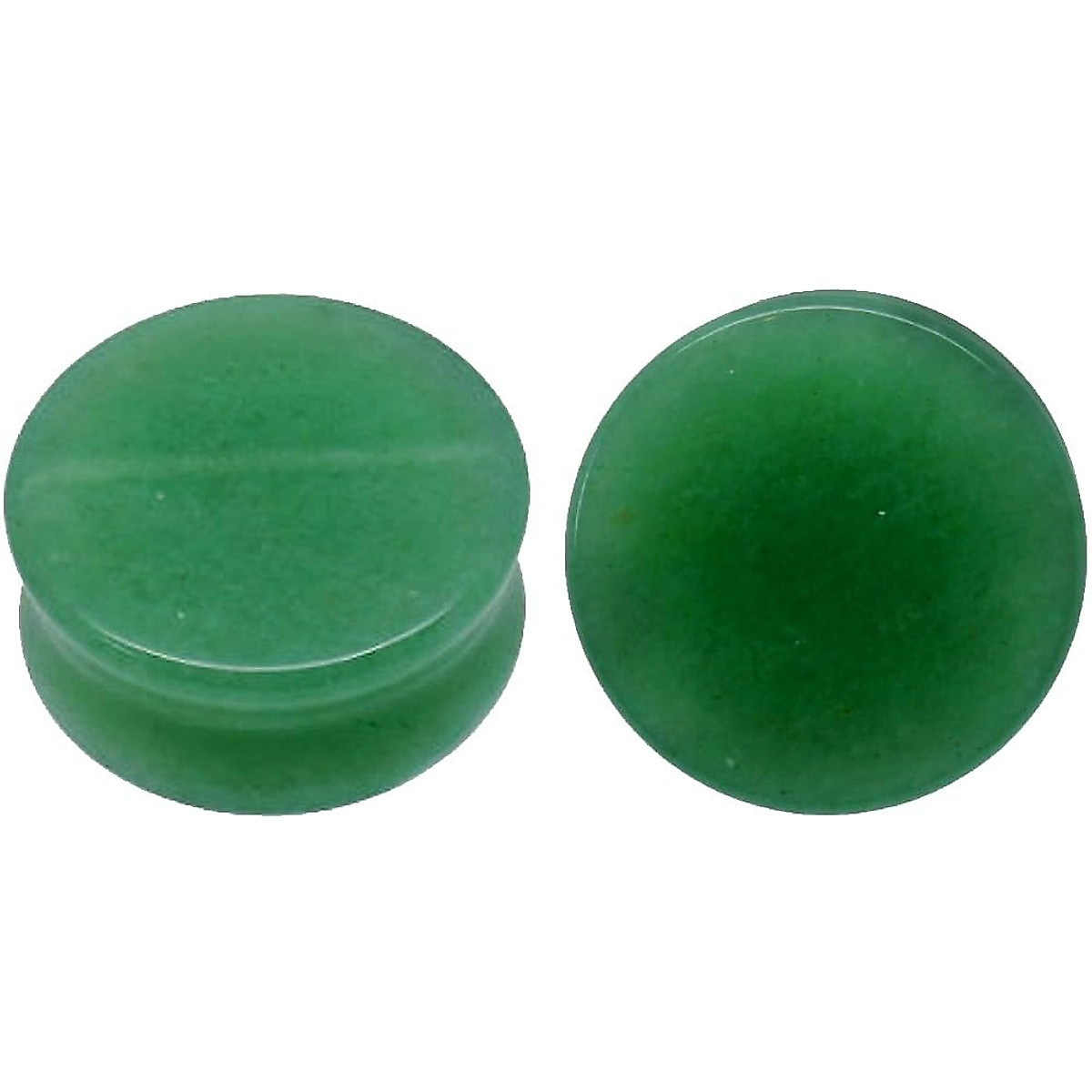 So Scene Green aventurine Organic Stone Ear Gauges Solid Plugs Sold in Pairs (6 mm-2 gauge)