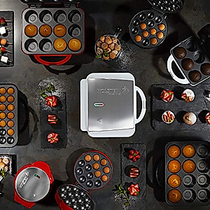 Holstein Housewares - Non-Stick Cupcake Maker, Red - Makes 6 Cup Cakes, Muffins, Cinnamon Buns, and more