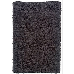 Riverbay Furniture 8' x 10' Hand Woven Shag Wool Rug in Gray