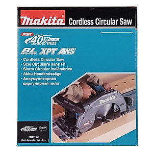 Makita HS011GZ 10.2 inch (260 mm) Rechargeable Circular Saw, 40 V Max, Battery and Charger Sold Separately, Blue