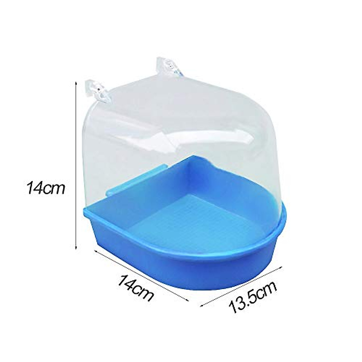 MNTT Hanging Bird Bath Cage,Pet Cleaning Cage Accessories Plastic Box Parrot Bathing for Pet Shower Bird Bathtub Birdbath(White)