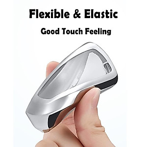 K LAKEY Ford Car Key Fob Cover,Compatible with Ford F-150 F-250 F-350 Ecosport Edge Explorer Fusion Mustang (Sleek Bright black)