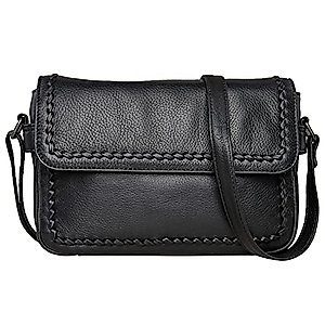 Lady Conceal Concealed Carry Parker Leather Crossbody - Handgun Carry Bag with Holster, RFID Blocking & Locking YKK Zippers