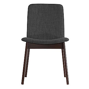 Cortesi Home Bjorn Dining Chair in Charcoal Fabric, (Set of 2), Grey