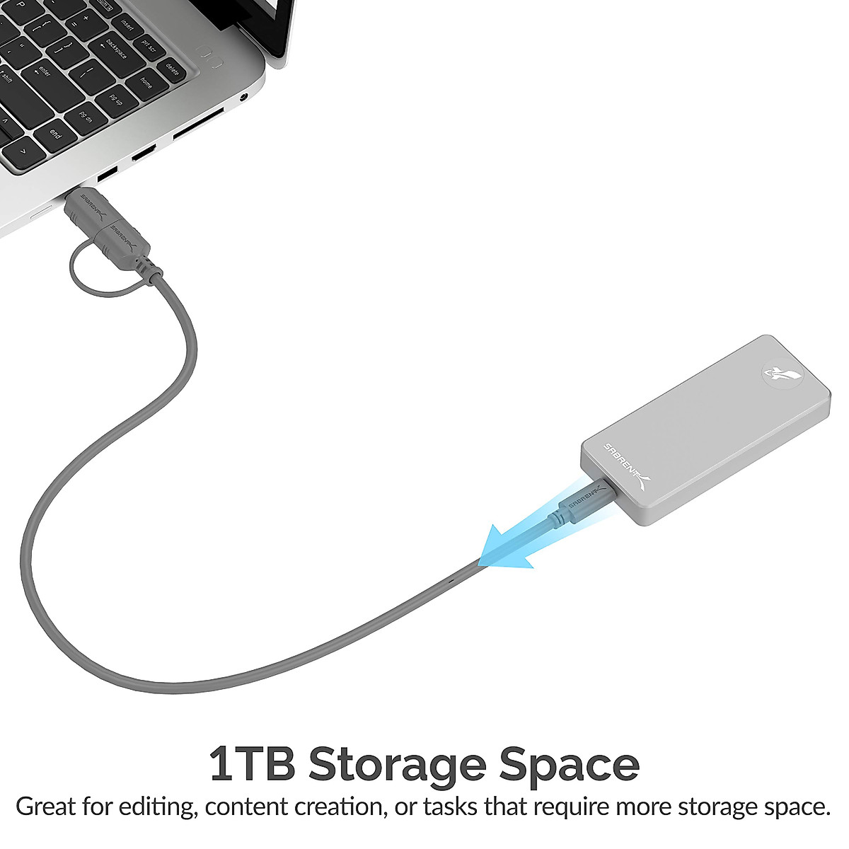 SABRENT Rocket Pro 1TB USB 3.2 External Aluminum SSD (SB-1TB-PRO)