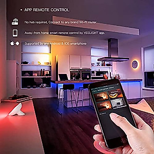 YEELIGHT Smart Led Strip Lights, 6.5 FT Wi-Fi Led Strip Lights Music Sync, App & Voice Control,Work with Alexa,Google Assistant,RGB LED Lights for TV Backlight,Bedroom Decor,Cabinet Lighting