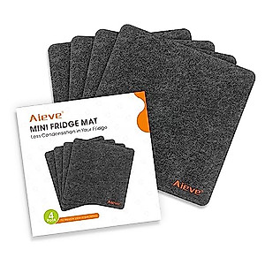 AIEVE Mini Fridge Mat for Stop Refrigerator Condensation, 4 Pcs Refrigerator Liners Mini Fridge Drip Tray to Prevent Small Refrigerator Sweating Inside