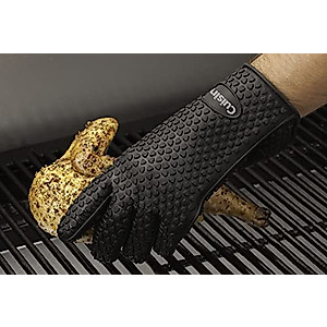 Cuisinart CGM-520 Heat Resistant Silicone Gloves, Black (2-Pack)