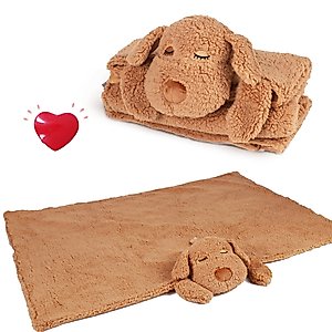 IFOYO Heartbeat Toy Puppy Heartbeat Blanket, Heartbeat Stuffed Animal for Dog Anxiety Relief, Puppy Calming Aid Behavioral Aid, Dog Crate Training Aids Sleep Aid Cuddle, Puppy Supplies Puppy Buddy Toy