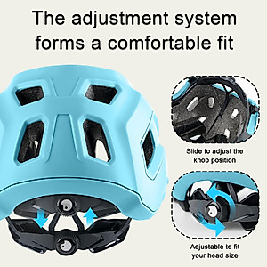 OUWOR Road & Mountain Bike MTB Helmet for Adult Men Women Youth, with Removable Visor and Adjustable Dial (Camouflage Green)