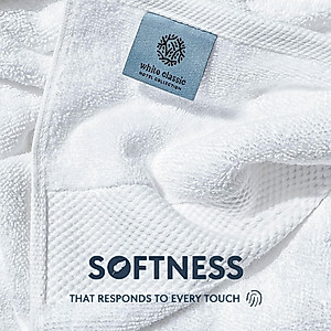 Luxury White Hand Towels - Soft Circlet Egyptian Cotton | Highly Absorbent Hotel spa Bathroom Towel Collection | 16x30 Inch | Set of 6