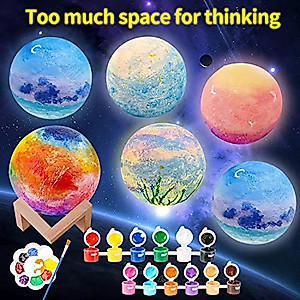 Paint Your Own Moon Lamp Kit, Gifts for Kids DIY 3D Moon Light Cool Galaxy Lamp for Teens Boys Girls, Arts & Crafts Kit Art Supplies for Kids, Arts and Crafts for Kids Ages 8-12 Birthday Gifts