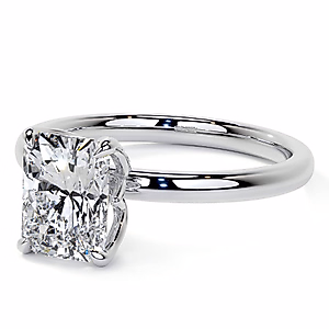 10K Solid White Gold Handmade Engagement Ring 3 CT Radiant Cut Moissanite Diamond Solitaire Wedding/Bridal Ring for Women/Her Gorgeous Rings Set (5.5)