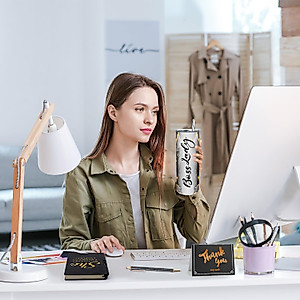 Boss Lady Gifts for Women, Best Boss Gifts for Women with 20 OZ Boss Lady Tumbler Notepad Ballpoints keychain Thank You Gift Cards, Boss Birthday Gifts & Boss Christmas Gifts for Women(Black)