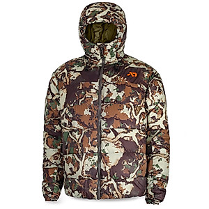 First Lite Men's Chamberlin Down Jacket - Warm Down Insulated Camo Hunting Puffy - First Lite Fusion - Large