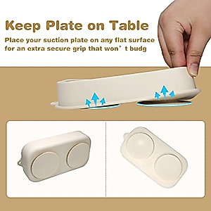 Travel Baby Suction Plate to Go, Portable Silicone Suction Plate Set for Toddler, Baby Divided Bowls with Utensils, Compact Design for Travel and Outdoor, Microwave & Dishwasher Safe